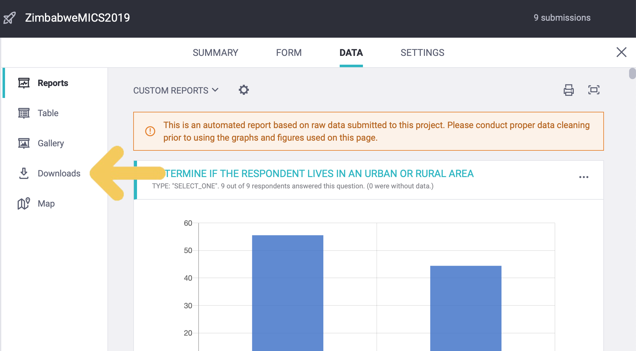 Data collection options - Equity Tool